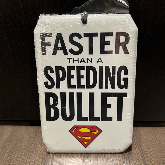 DC Comics | Accents | Superman Faster Than A Speeding Bullet Metal Sign ...